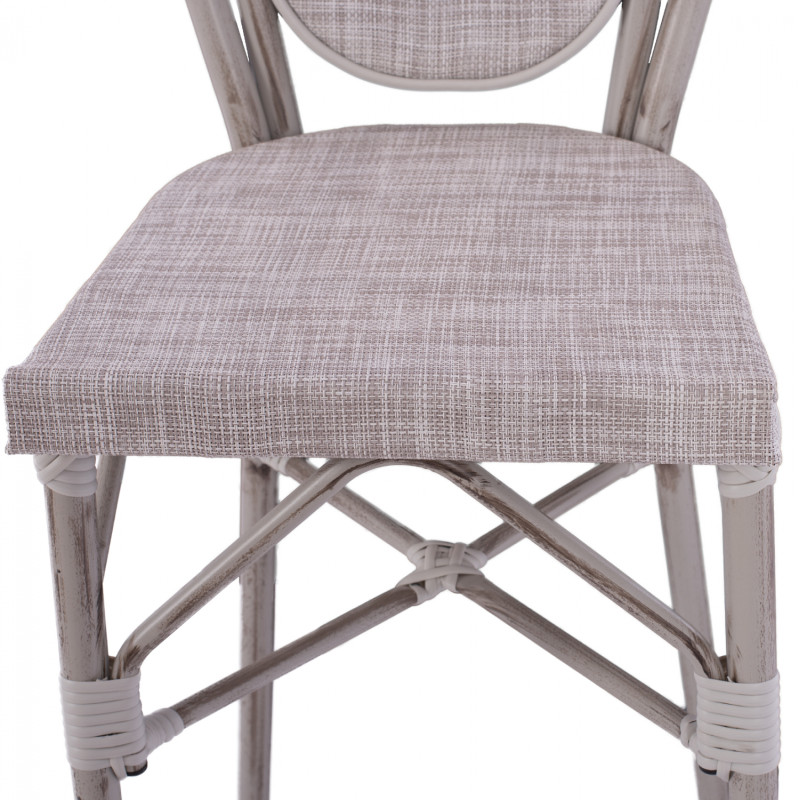 ΣΚΑΜΠΩ ΑΛΟΥΜΙΝΙΟΥ BAMBOO LOOK ΠΑΤΙΝΑ ΛΕΥΚΟ ΜΕ TEXTLINE HM5110 41x52x116 ...