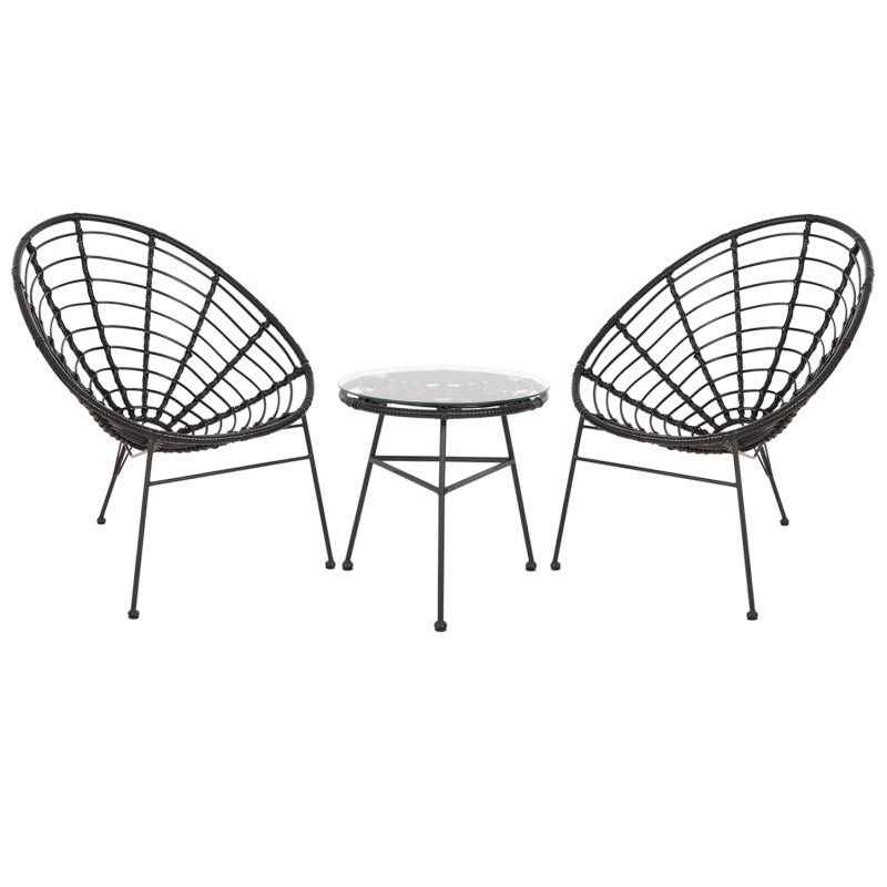 ΣΕΤ ΕΞΩΤΕΡΙΚΟΥ ΧΩΡΟΥ 3ΤΜΧ ALLEGRA HM21047.12 ΜΑΥΡΟ ΣΥΝΘ.RATTAN ...